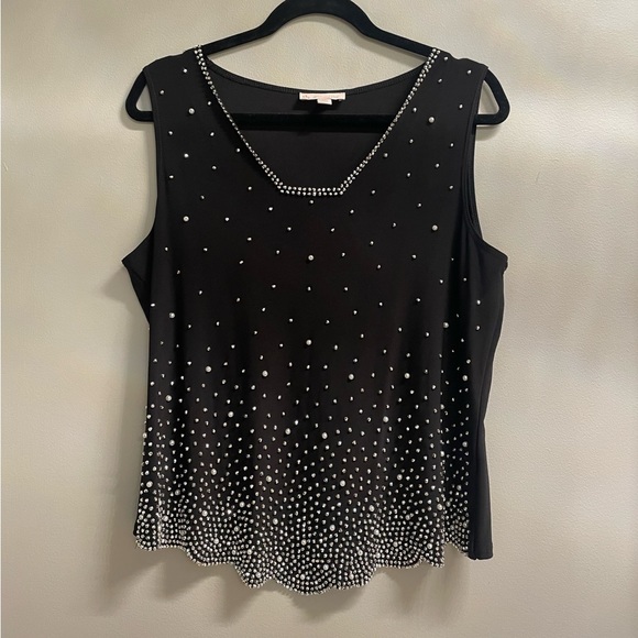 Tops | Beaded And Bedazzled Blouse Xl | Poshmark